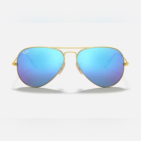 Ray-Ban | Accessories | Ray Ban Blue Aviator Flash Sunglasses | Poshmark